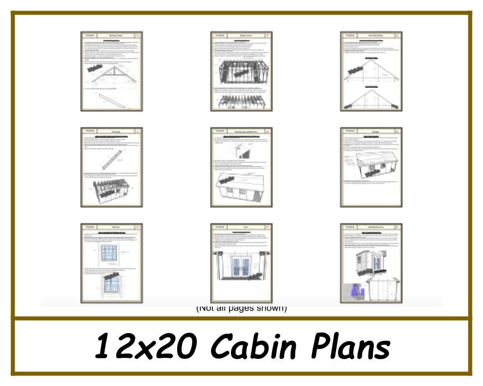 Cabin Plans 12x20 - PDF Download - Etsy