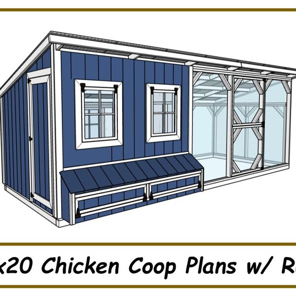 Chicken Coop Plans With Run - Etsy