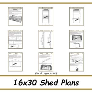 Shed Plans 16x30 - PDF Download - Etsy
