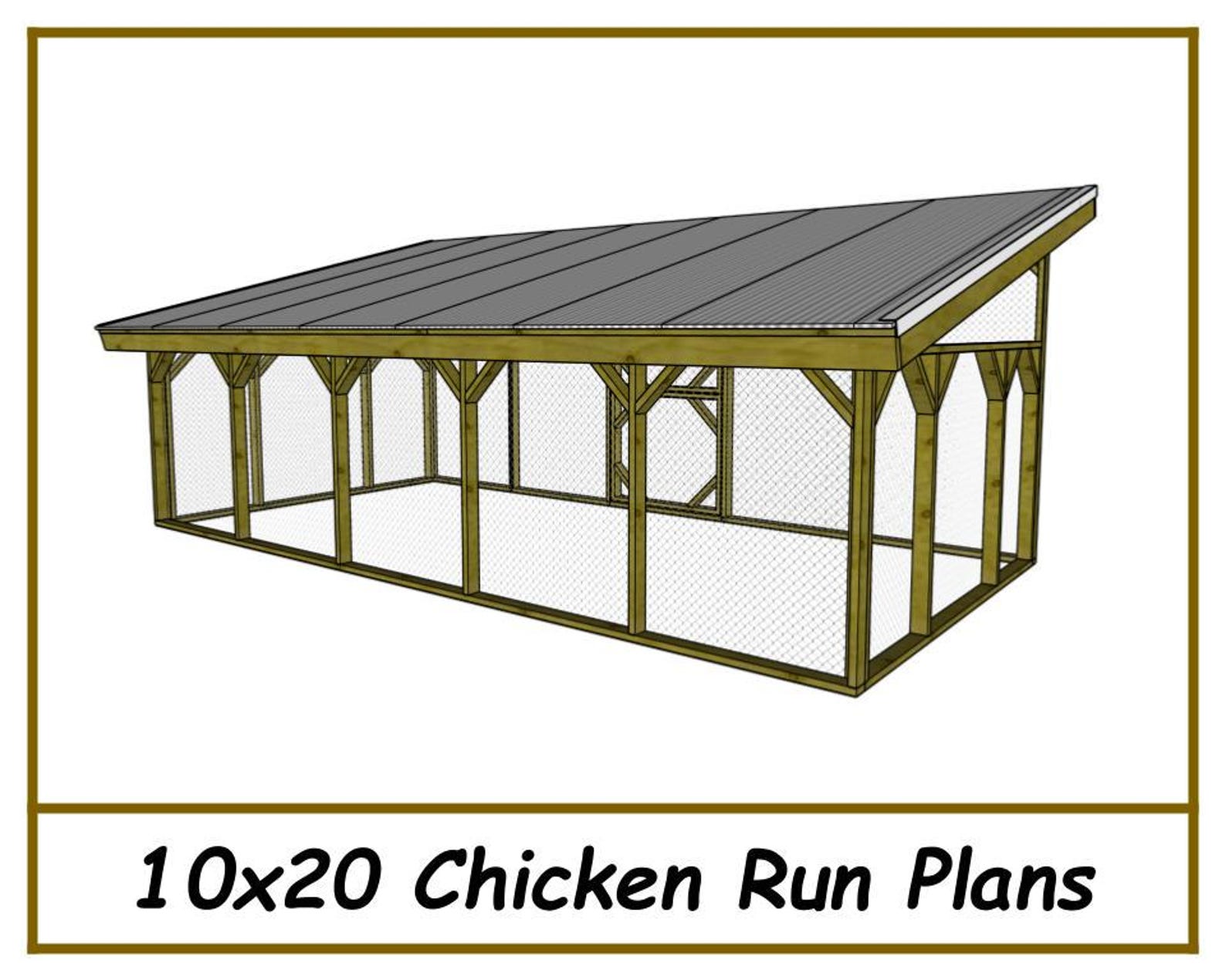 Chicken Run Plans 10x20 - PDF Download - Etsy