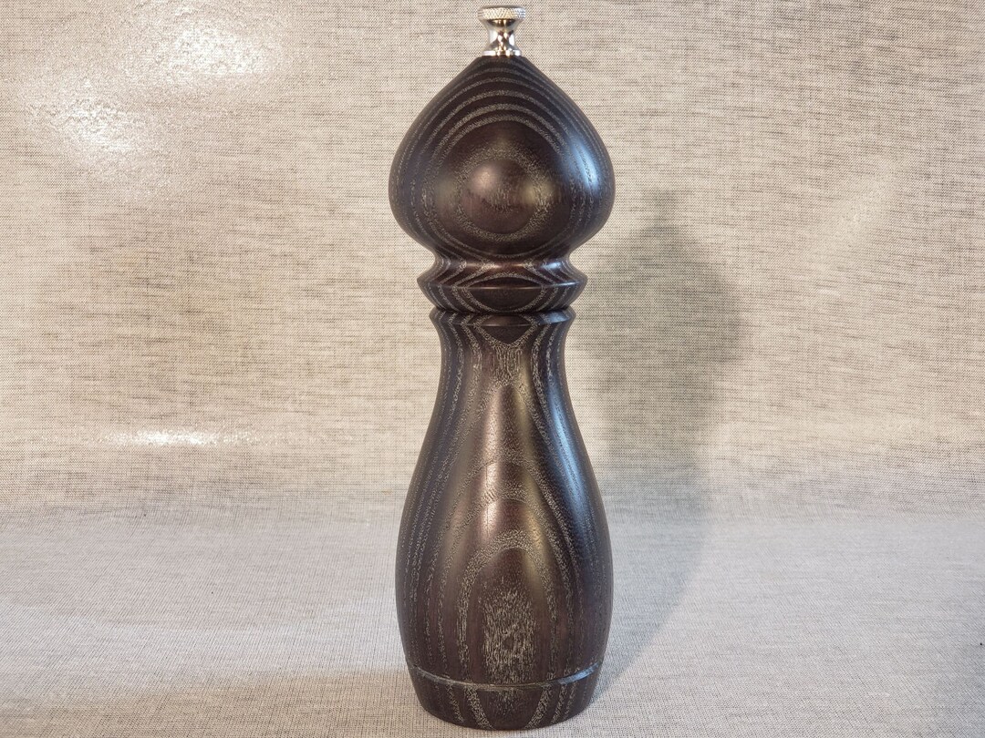 8" Dyed White Ash Wooden Peppermill With Gold Gilders Paste (P104) - Etsy