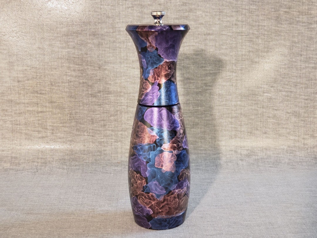 8" Sycamore "cosmic Cloud" Wooden Peppermill With Iridescent Paint ...