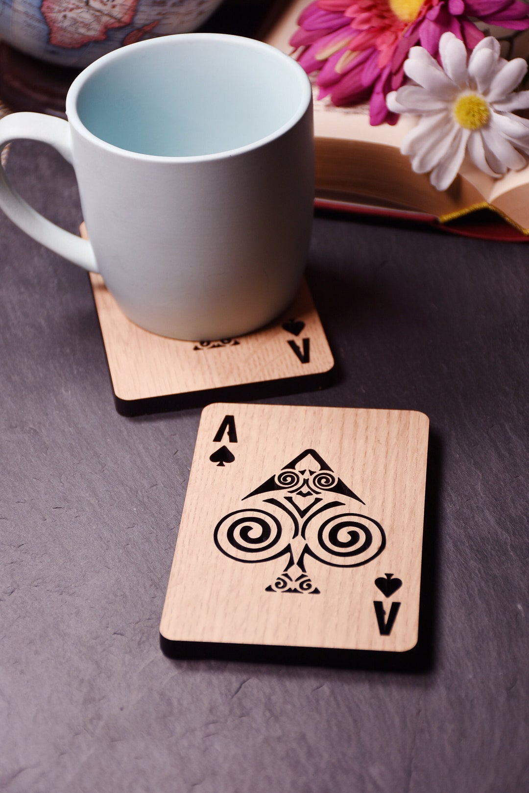 X1 Individual Ace of Spades Playing Card Coaster. Perfect for Poker ...