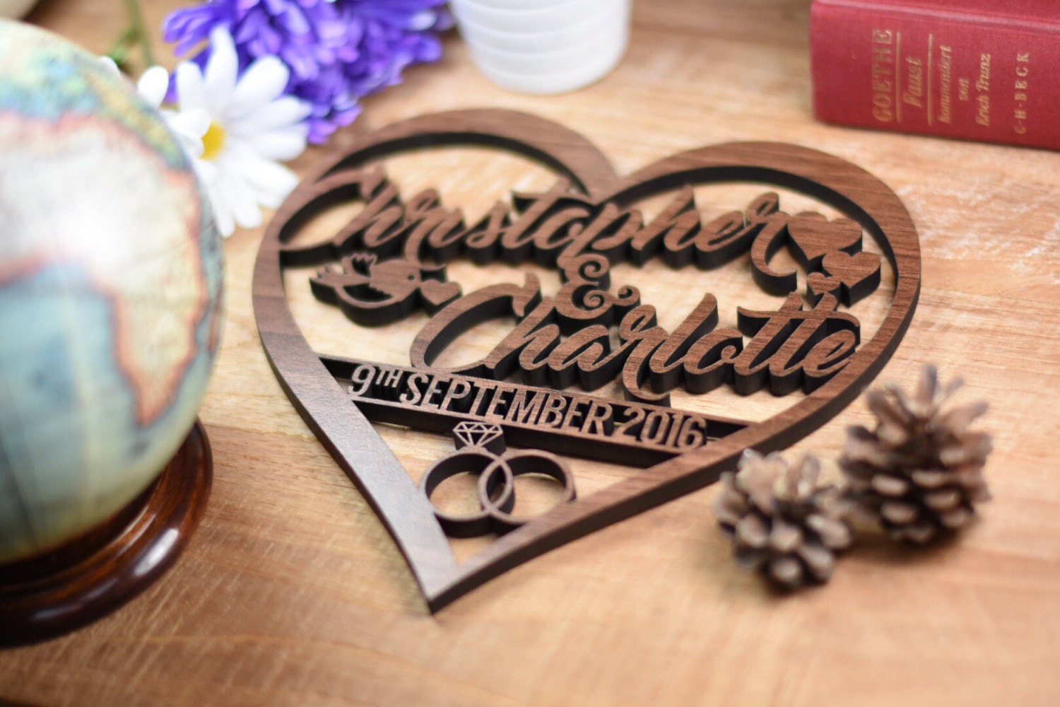 Personalised Wedding Plaque With Names and Date of Wedding. - Etsy