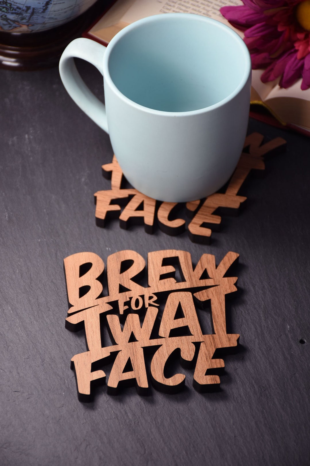 X1 Individual 'brew for Twat Face' Coaster Sweary Gift Rude Gift. Swear ...