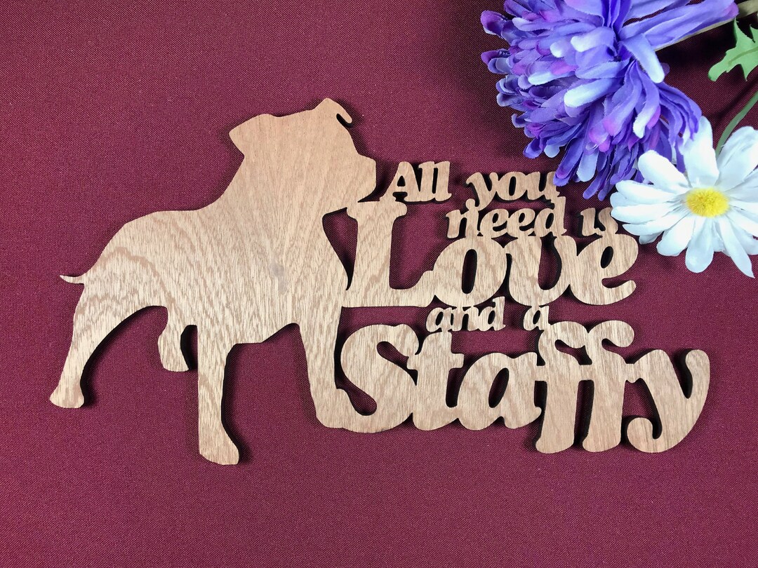 Staffy Plaque - Wooden Staffy Plaque - Staffy Plaque. Perfect for ...