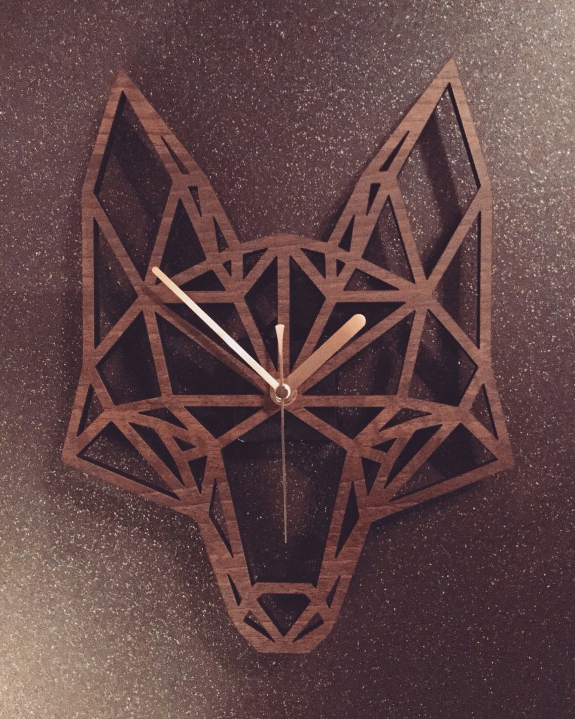 Fox Clock. Geometric Wooden Fox Head Clock. Fox Head. Perfect for Fox ...