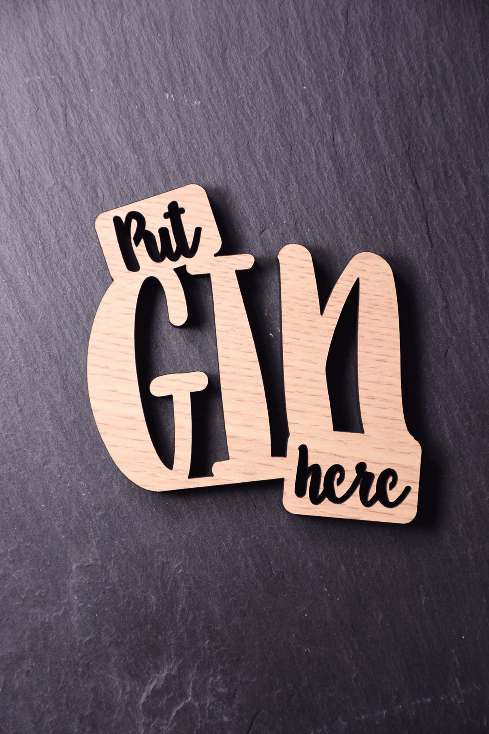 X1 Individual Gin Coasters Wooden Gin Coaster Put Gin - Etsy UK