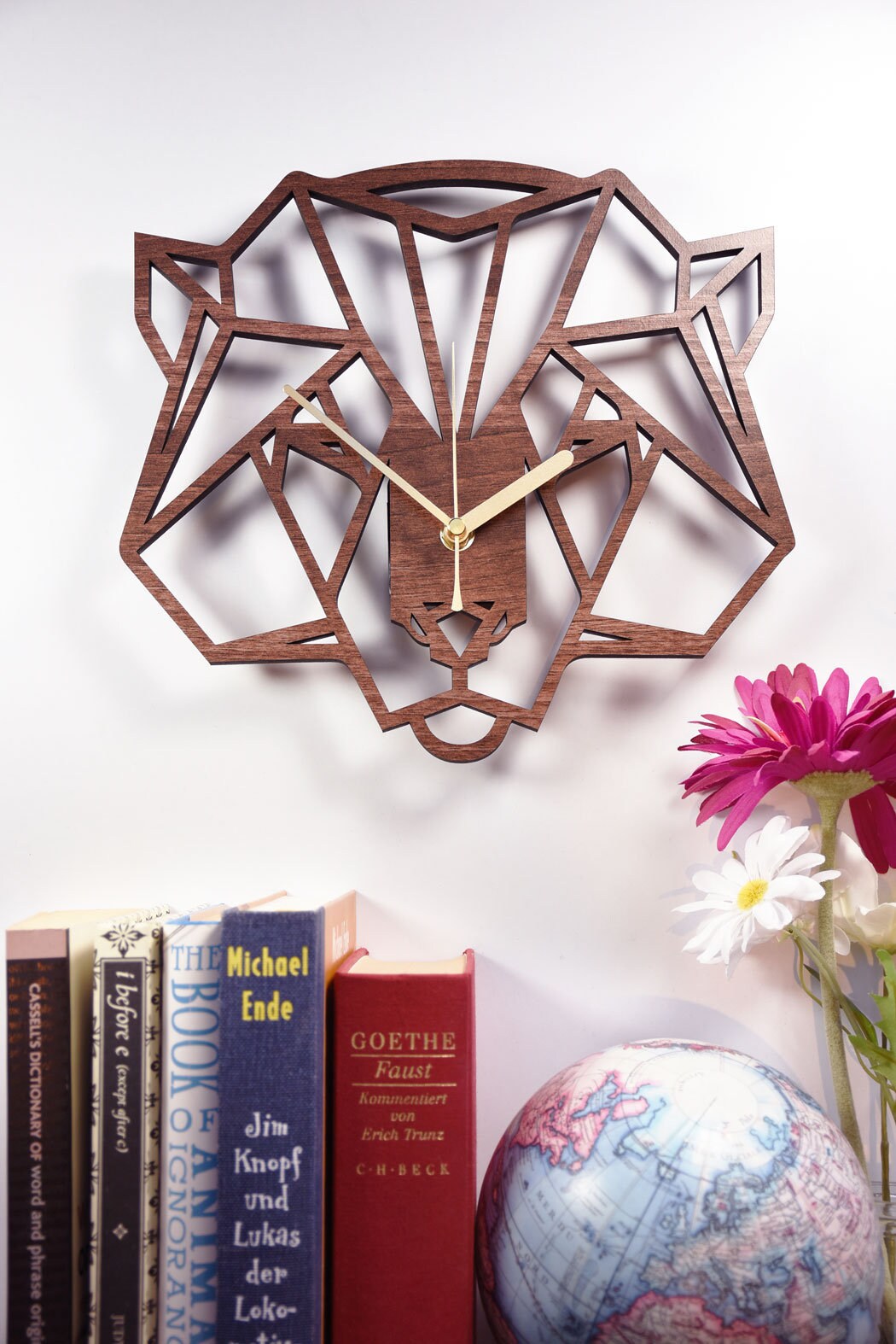 Geometric Bear's Head Clock. Wooden Bear Clock Bear - Etsy