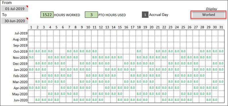 PTO Balance Calculator(hourly) - Excel Template - Etsy