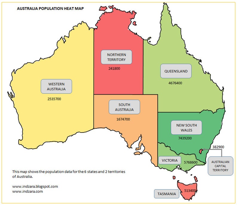 Australia – State Heat Map – Excel Template - Etsy