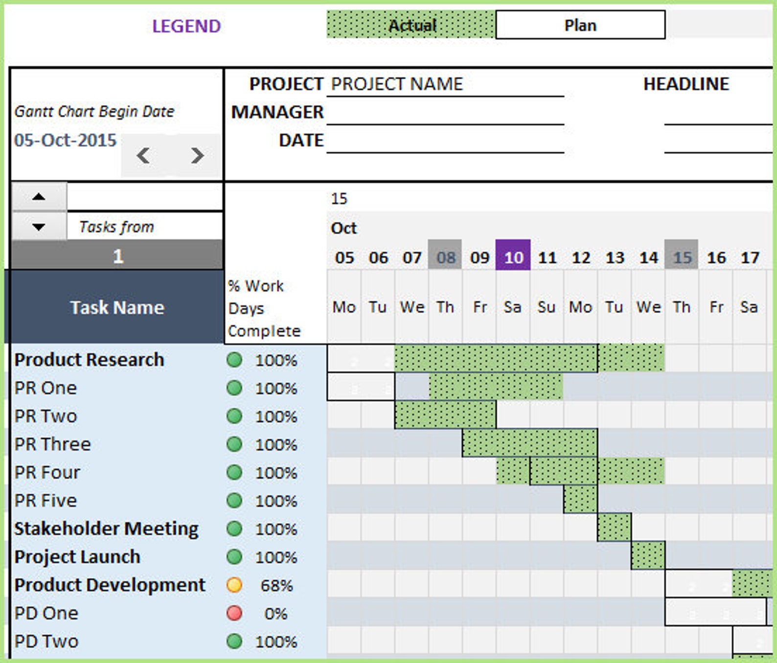 Gantt Chart Maker Excel Template | Project Planner Excel | Task Manager ...