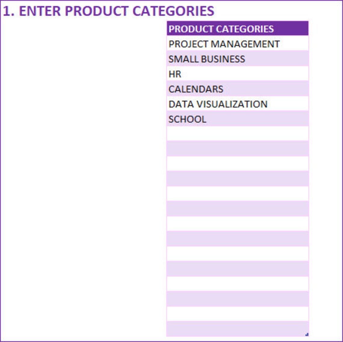 Small Business Digital Catalog Excel Template | Etsy