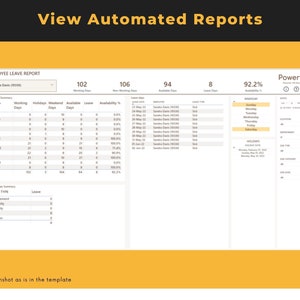 Leave Dashboard – Power BI Template - Etsy