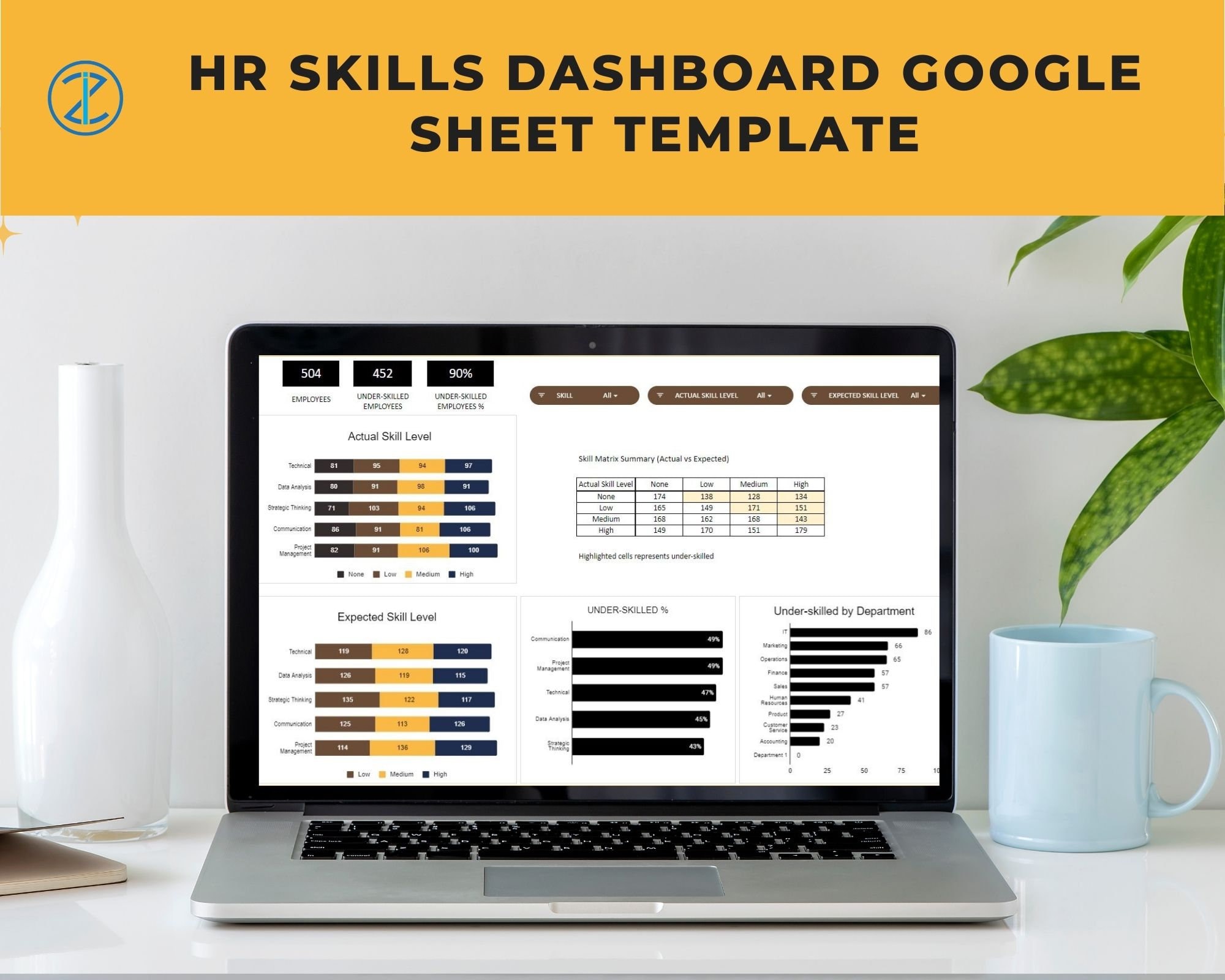 HR Skills Dashboard Google Sheet Template - Etsy