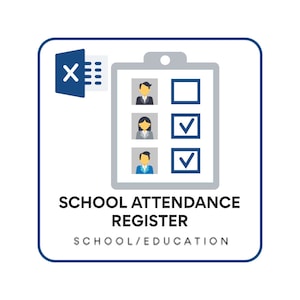 School Attendance Register - Excel Template - Etsy