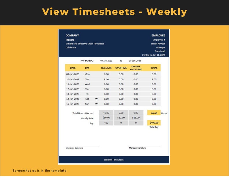 Timesheets Manager Google Sheets Template – Timesheets Simplified - Etsy