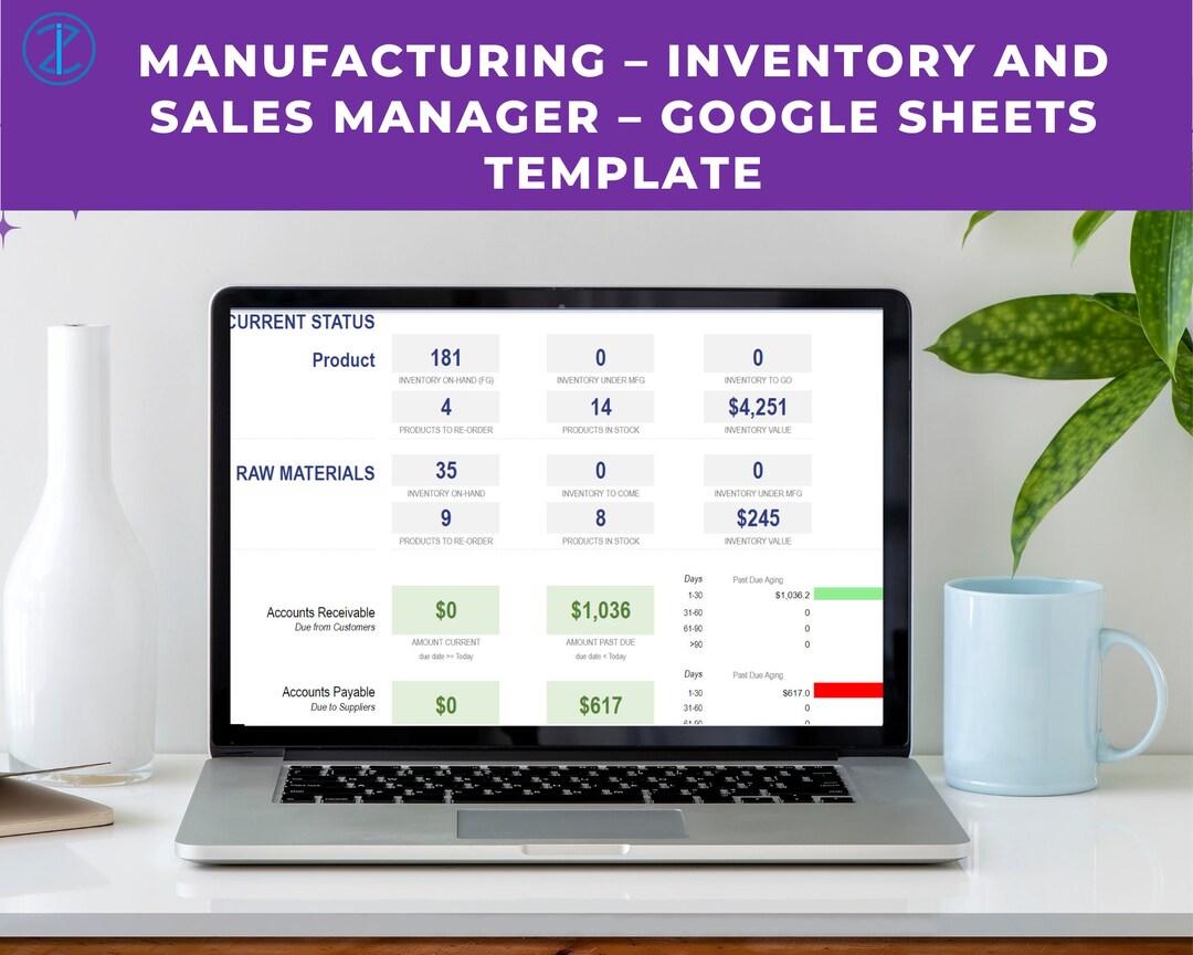 Manufacturing – Inventory and Sales Manager – Google Sheet Template - Etsy