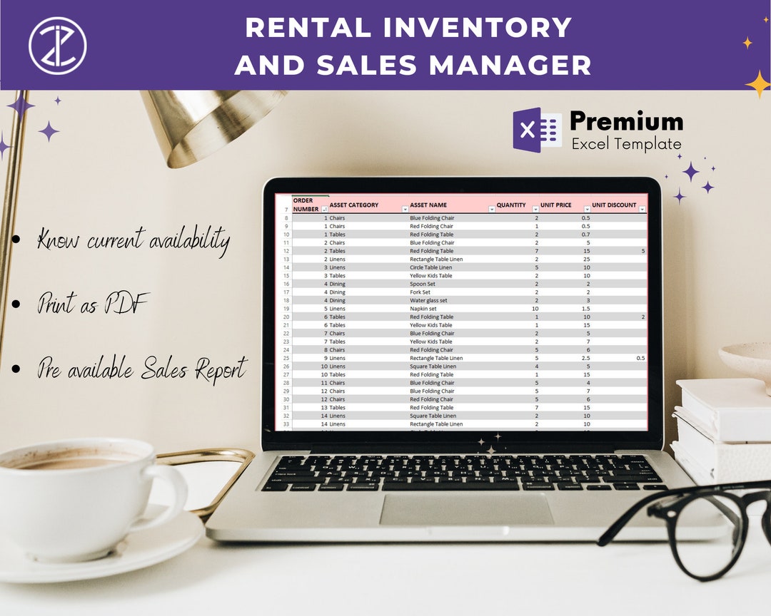 Rental Inventory and Sales Manager Excel Template | Asset Manager ...