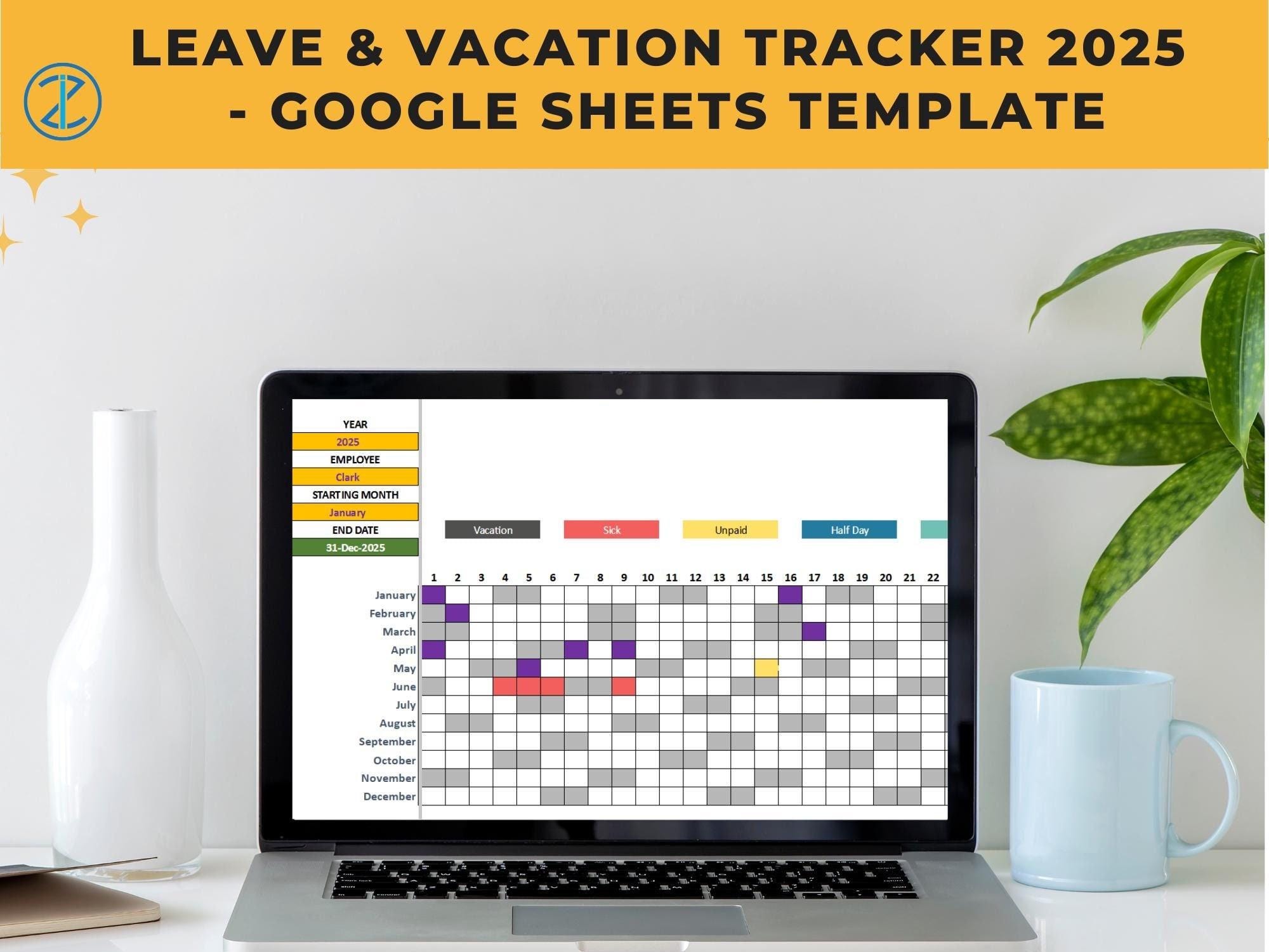 Employee Leave & Vacation Tracker 2025 - Google Sheets Template - Etsy