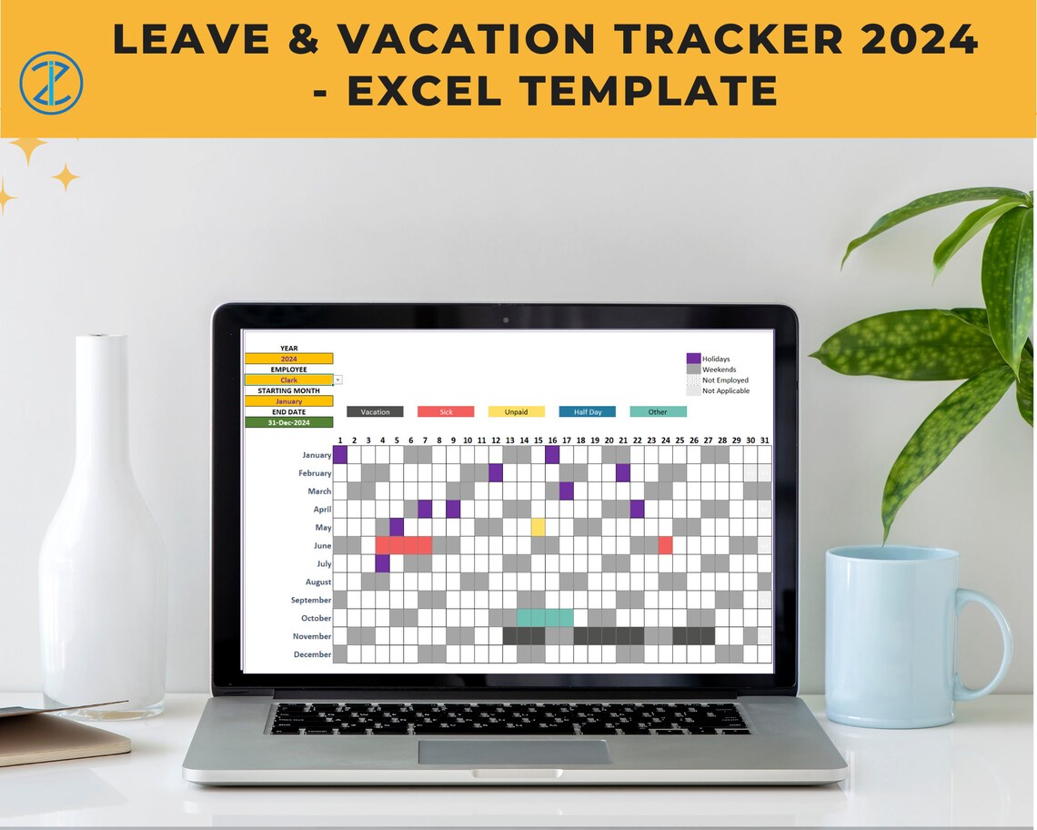 Leave & Vacation Tracker 2024 Excel Template - Etsy