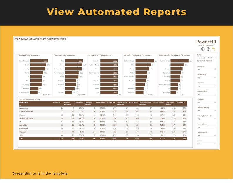 Training Dashboard – Power BI Template - Etsy