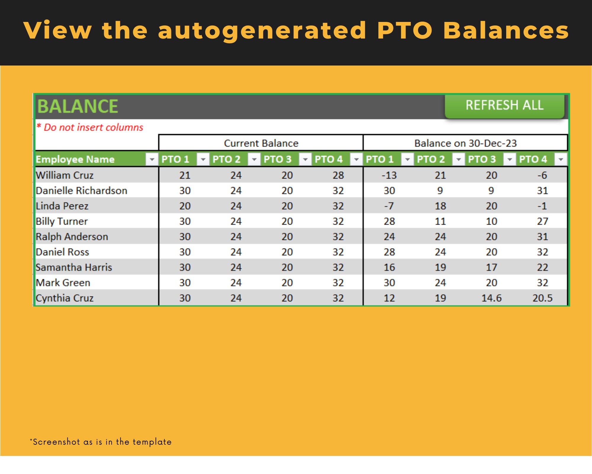 Small Business – Paid Time off Manager (hourly) – Excel Template ...