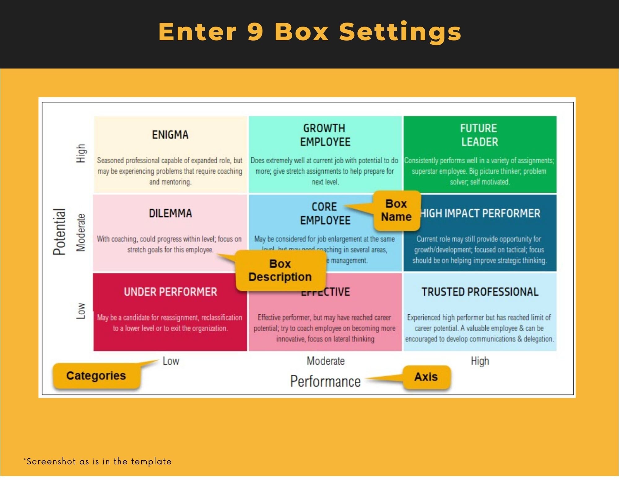 9 BOX Grid Excel Template for Talent Management - Etsy Canada