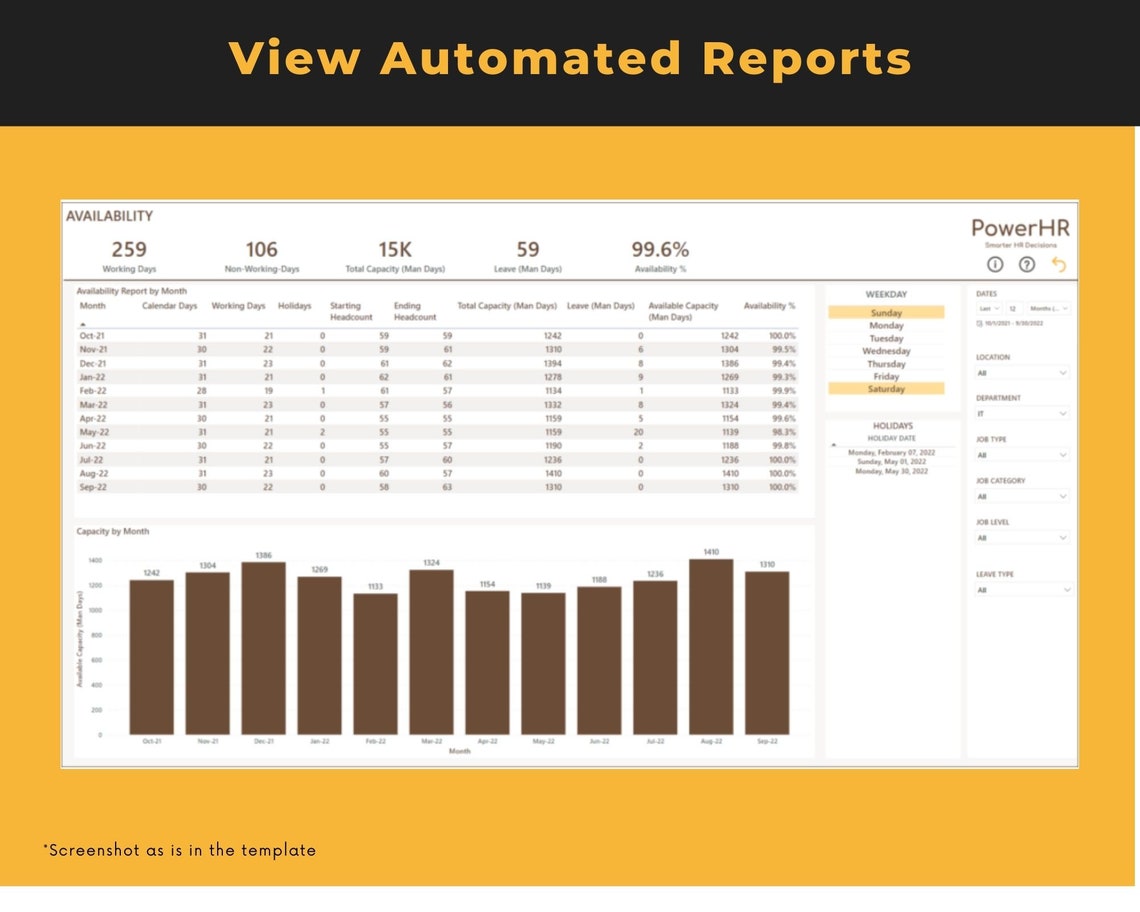 Leave Dashboard – Power BI Template - Etsy