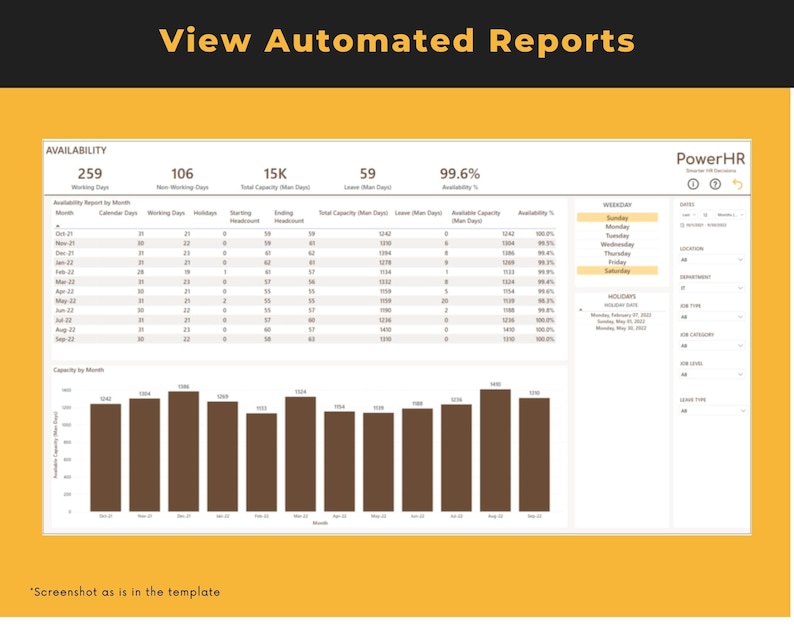 Leave Dashboard – Power BI Template - Etsy