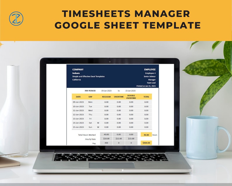 Timesheets Manager Google Sheets Template – Timesheets Simplified - Etsy