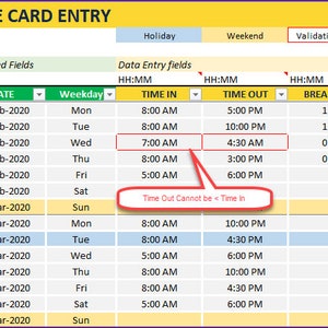 Employee Timesheet - Excel Template - Etsy