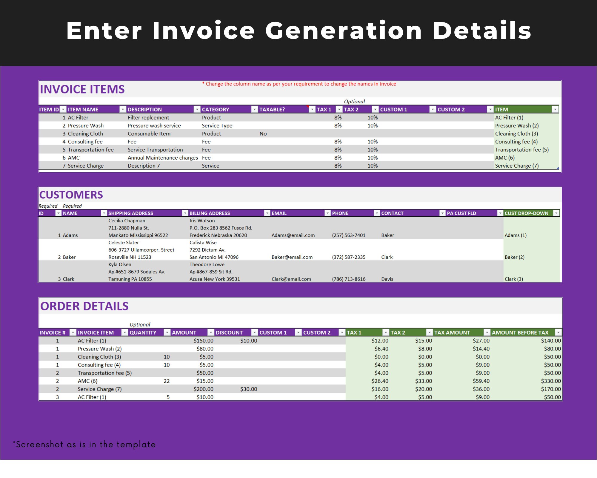 Invoice Manager Pro | Invoice Generator Excel Template | Small Business ...