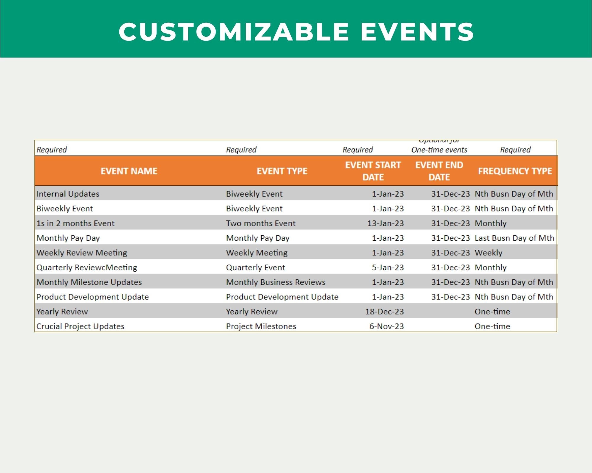 2024/2023 Google Sheets Calendar | Personalized Google Sheets Calendar ...