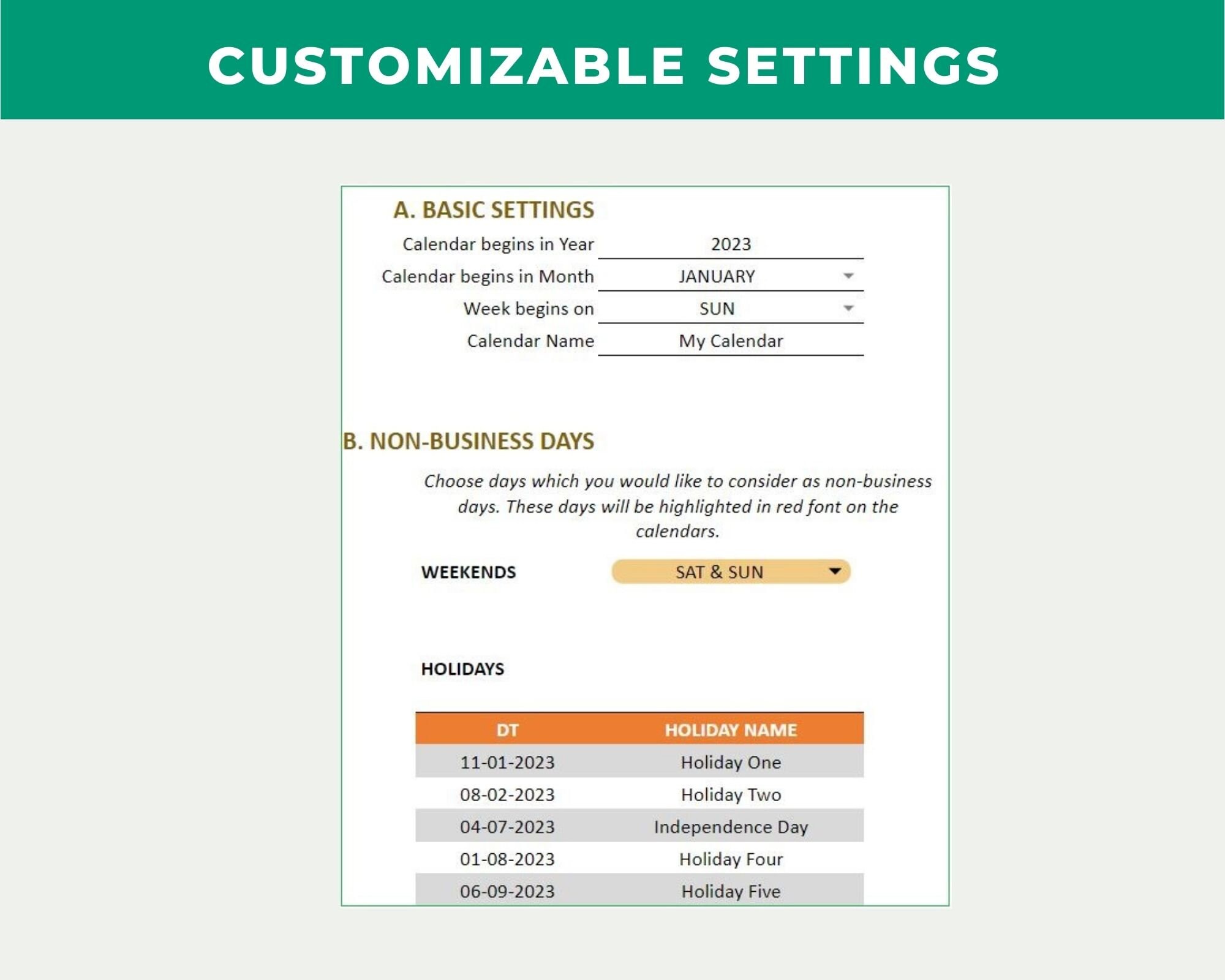 2024/2023 Google Sheets Calendar | Personalized Google Sheets Calendar ...
