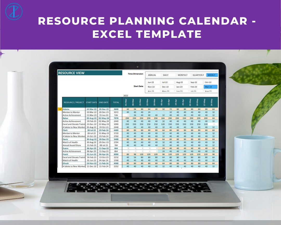 Resource Planning Calendar Excel Template - Etsy