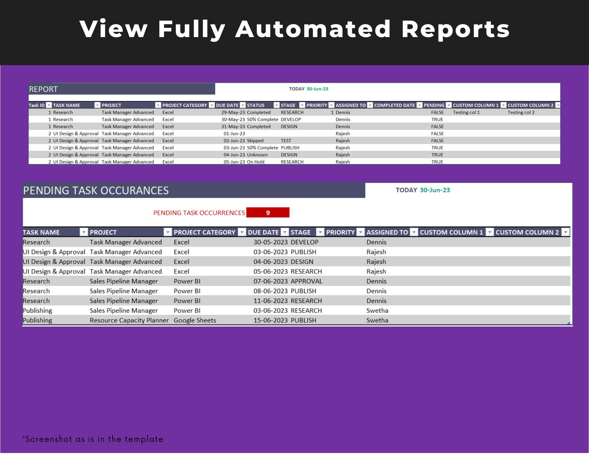 Task Manager (advanced) – Excel Template - Etsy