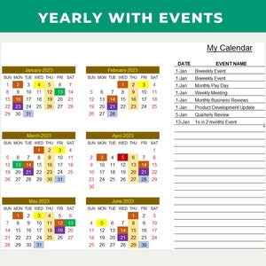 2024/2023 Google Sheets Calendar | Personalized Google Sheets Calendar ...