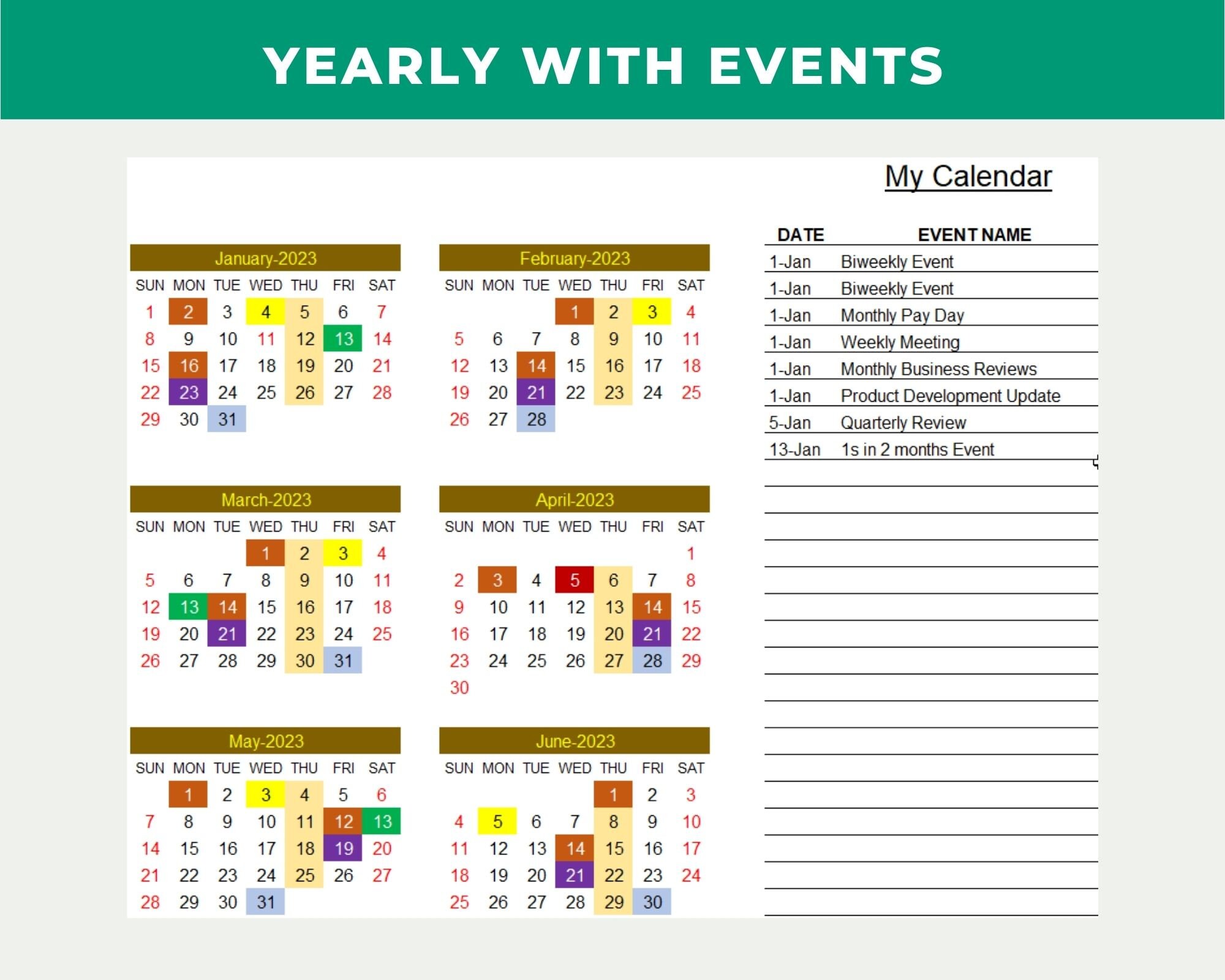 2024/2023 Google Sheets Calendar | Personalized Google Sheets Calendar ...