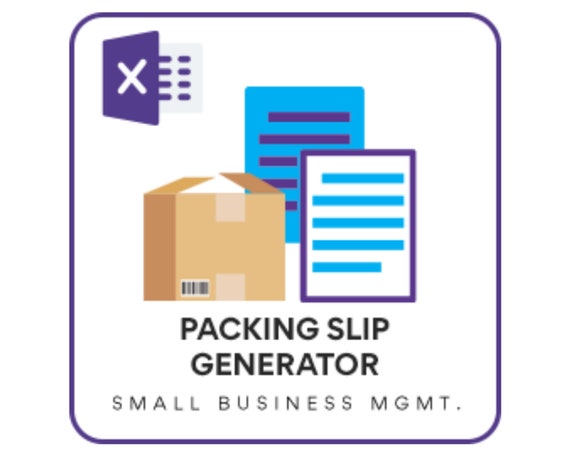 Packing Slip Generator Excel Template - Etsy