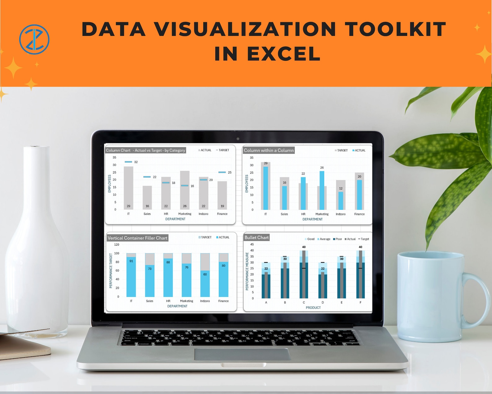 Data Visualization Toolkit in Excel | the Instant Chart Maker - Etsy UK