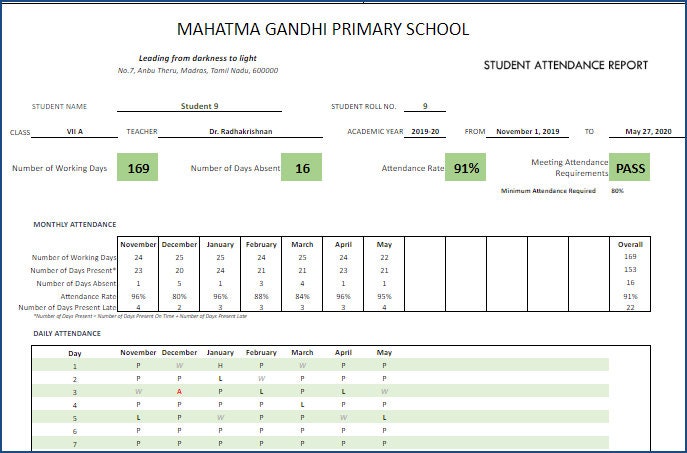 School Attendance Register – Google Sheet Template - Etsy