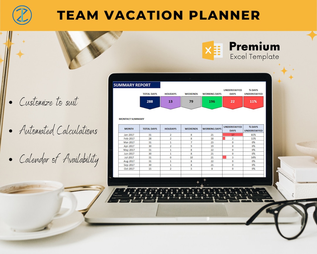 Team Vacation Planner Excel Template - Etsy