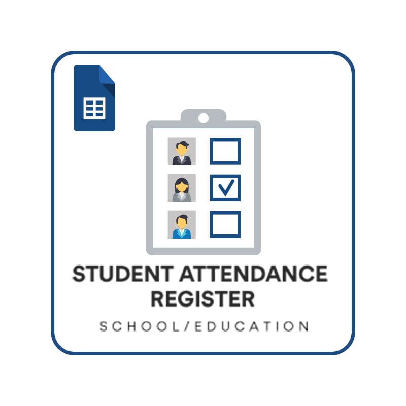 Student Attendance Register - Google Sheet Template - Etsy