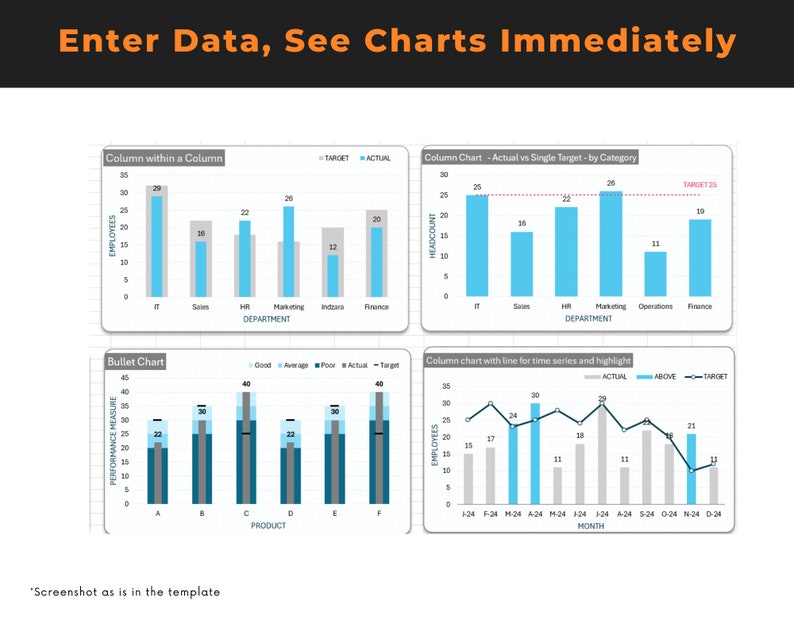 Data Visualization Toolkit in Excel | the Instant Chart Maker - Etsy UK