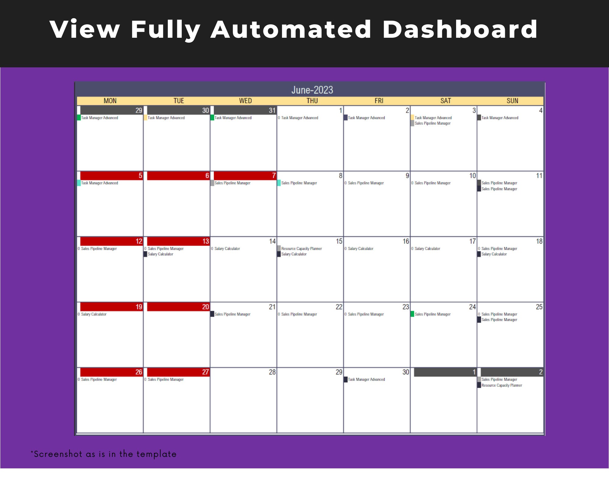 Task Manager (advanced) – Excel Template - Etsy