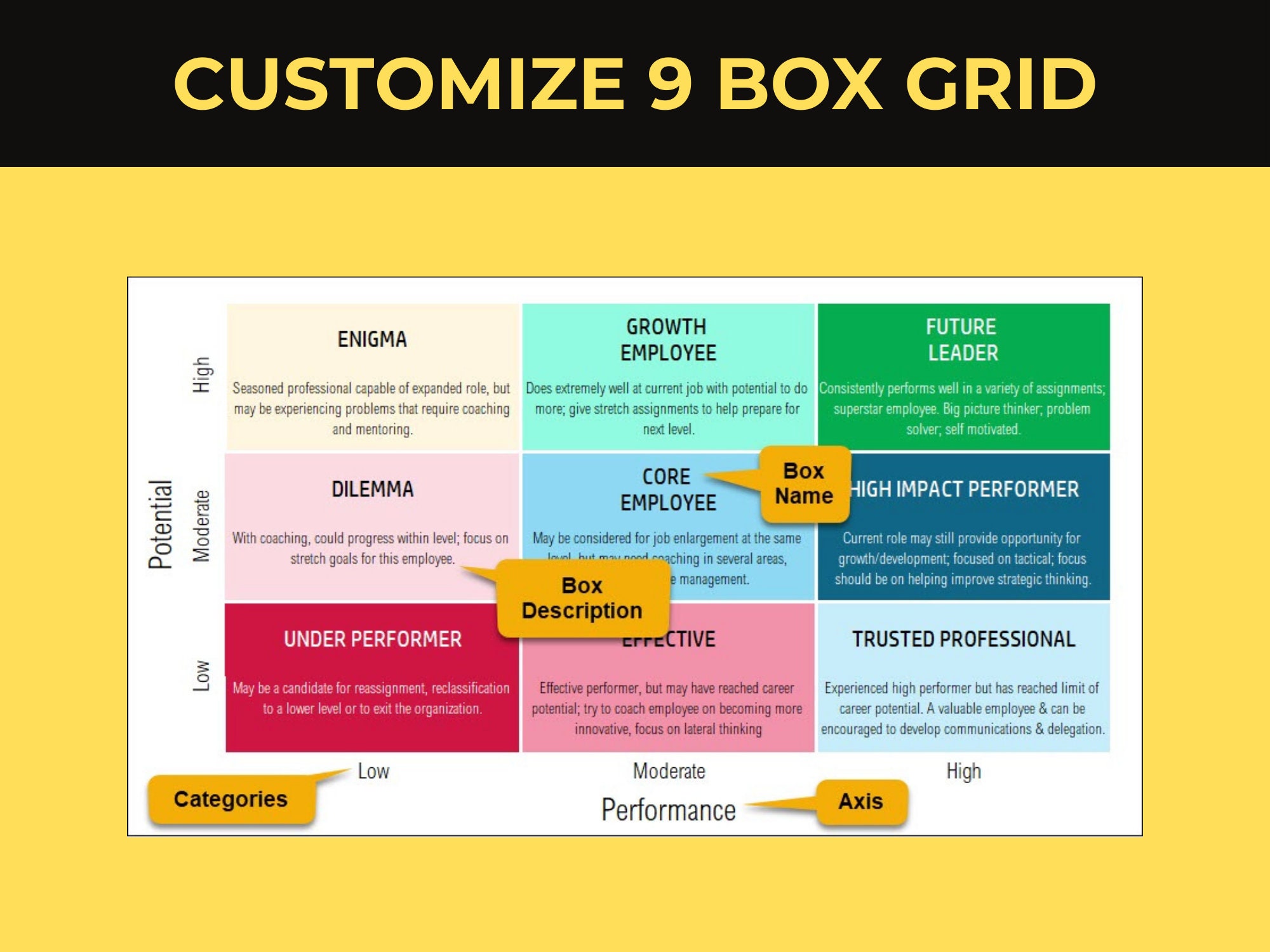 9 BOX Grid Excel Template for Talent Management - Etsy Canada