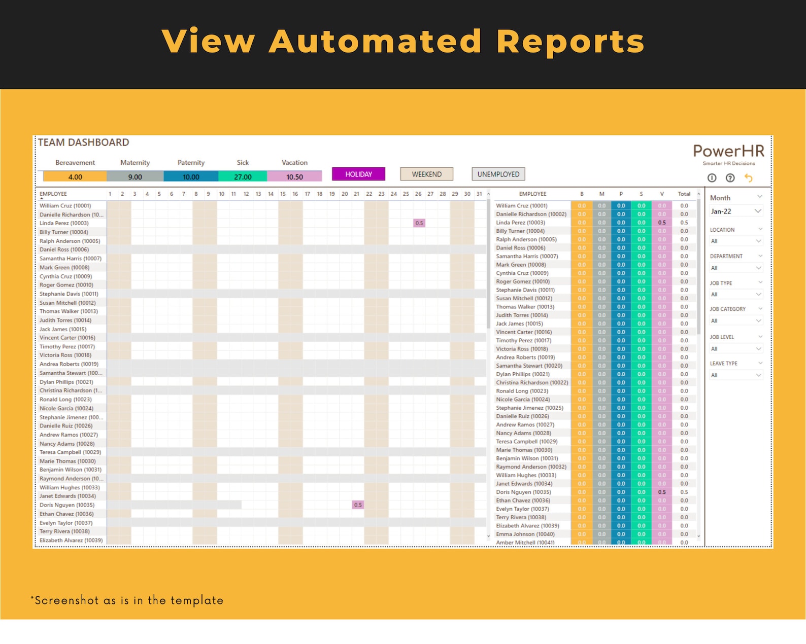Employee Leave Tracker – Power BI Template - Etsy