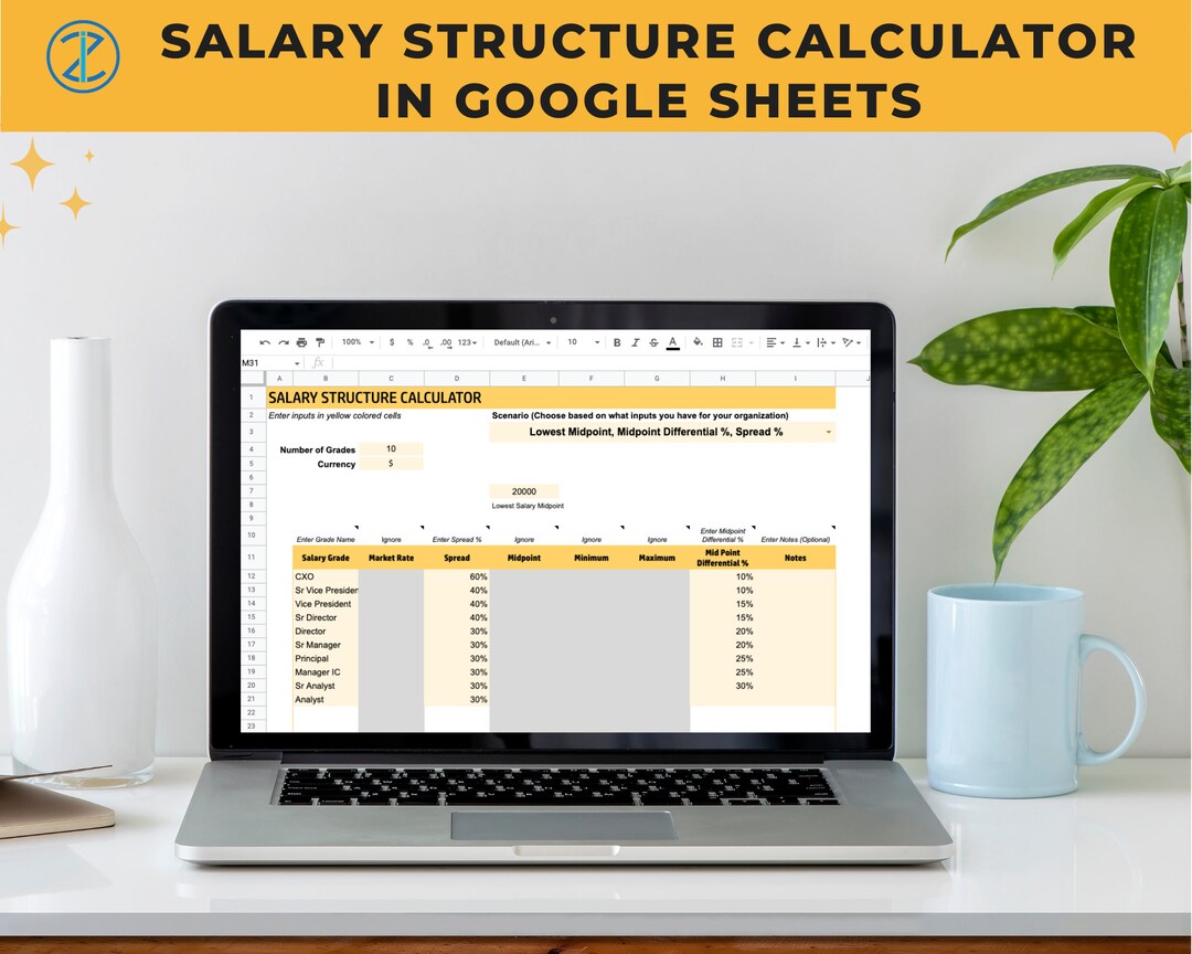 Salary Structure Calculator Google Sheet Template - Etsy