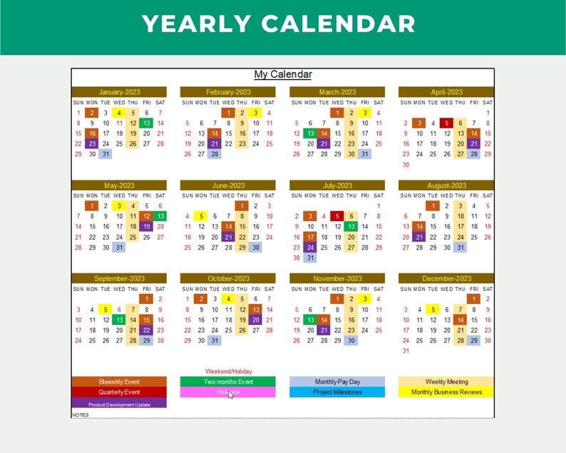 2024/2023 Google Sheets Calendar | Personalized Google Sheets Calendar ...